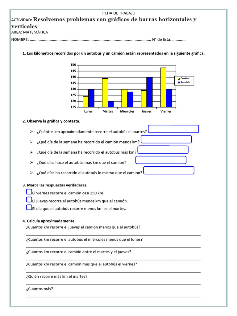 Ejercicios de Gráficas para 5to Grado | PDF