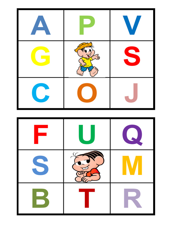 Bingo de Letras Cartelas | PDF