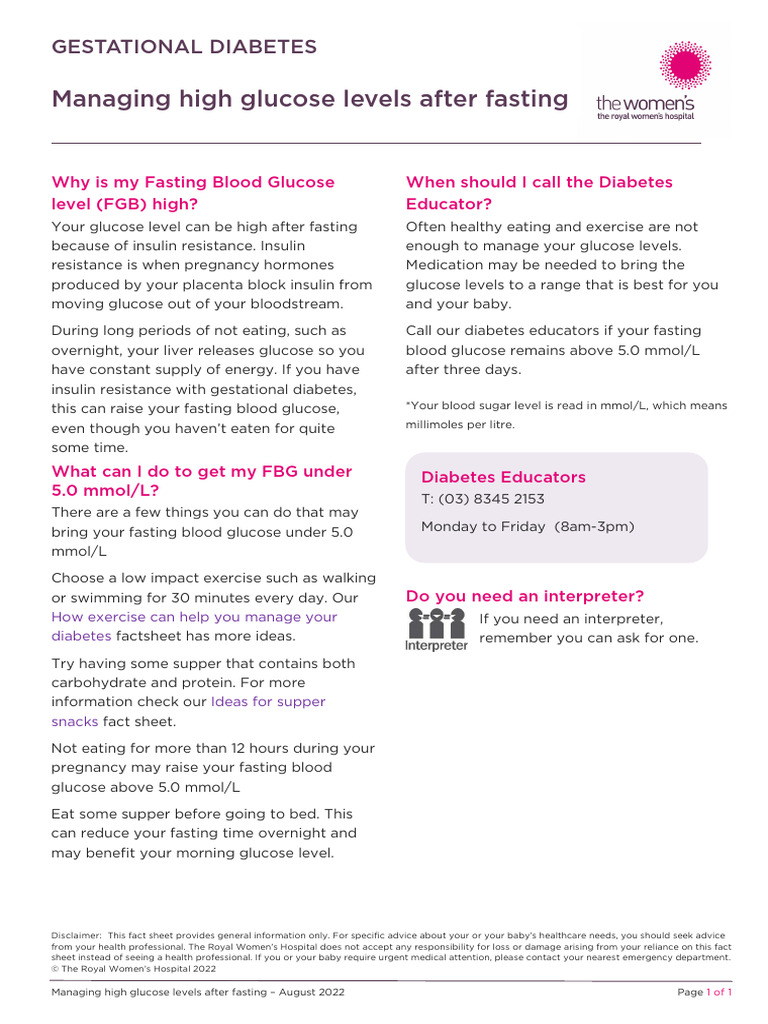 Managing High Glucose Levels After Fasting | PDF | Diabetes ...