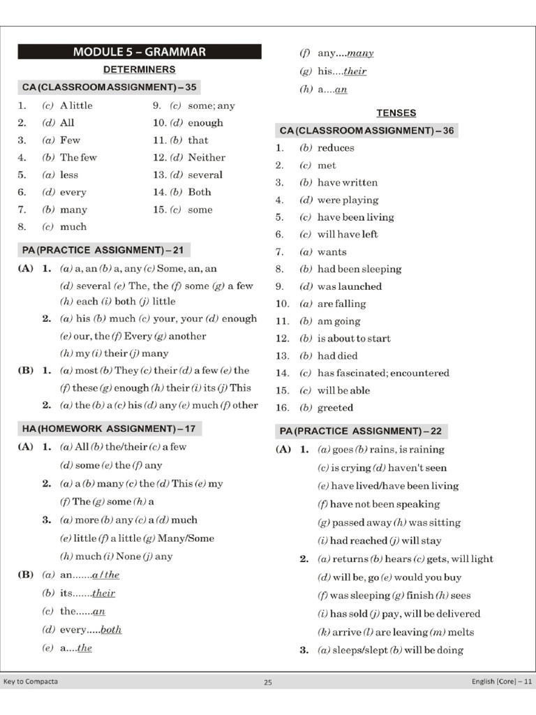BBC Compacta Grammar Solutions 1 | PDF
