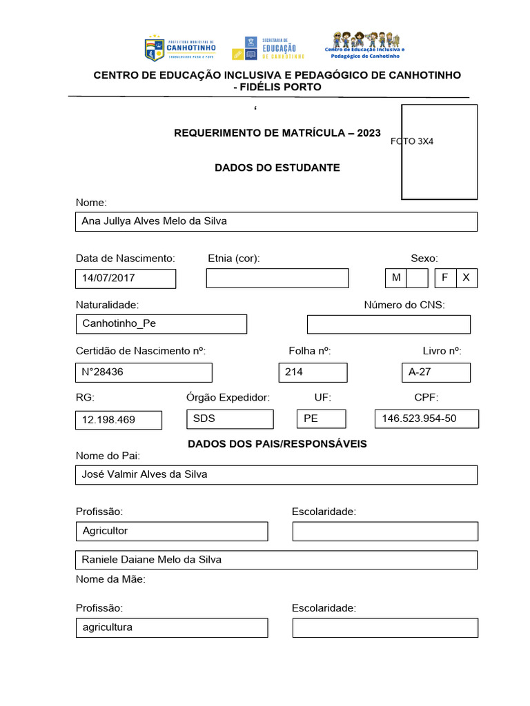 Cópia de MATRICULA COMPLETA 2024 4 | PDF | Inclusão (Educação) | Pedagogia