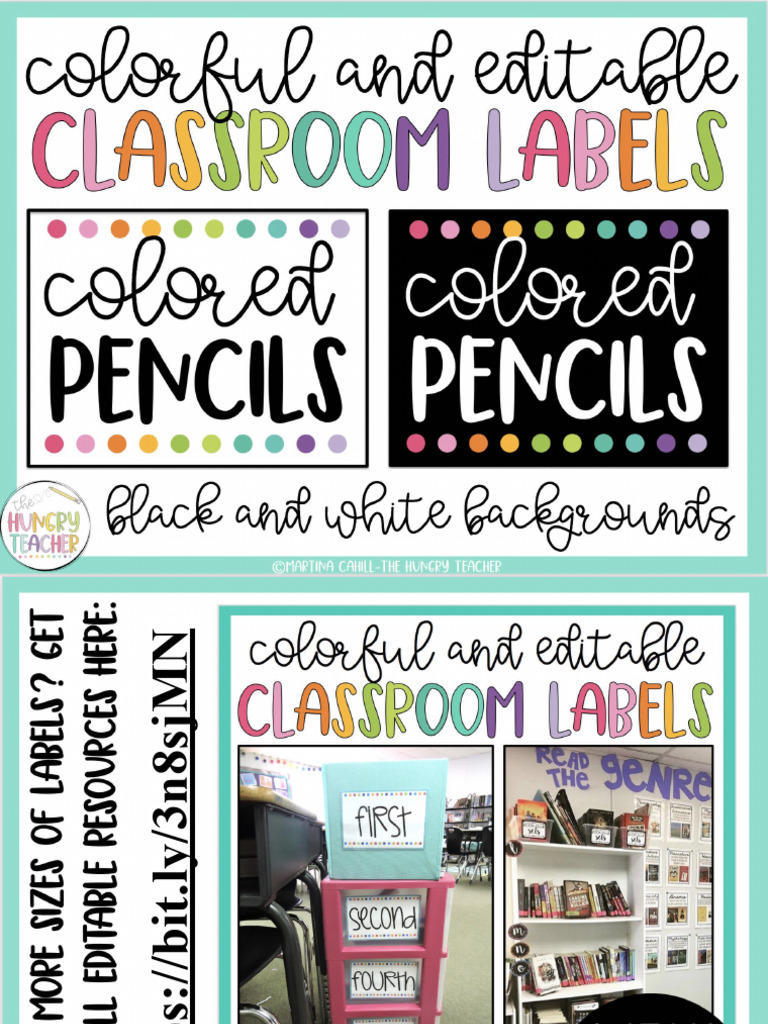 FREEClassroomDecorLabelsEditableColorfulandBlackandWhite 1 | PDF