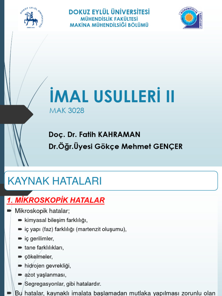 İmal 2 7. Hafta | PDF