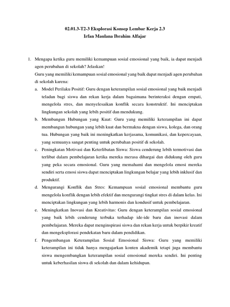 02.01.3-T2-3 Eksplorasi Konsep Lembar Kerja 2.3 | PDF | Karier ...