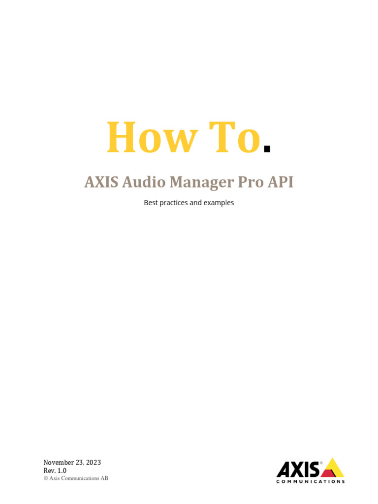 How To Axis Audio Manager Pro Api en US 419655 | PDF | Public Key ...