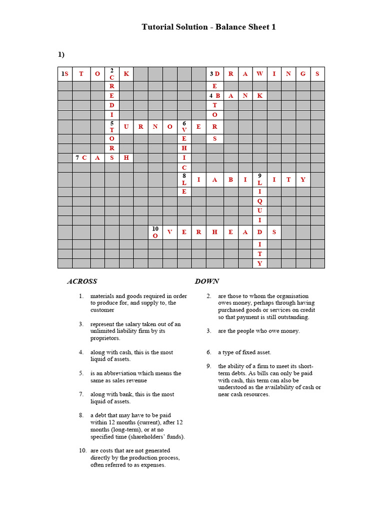 7036MAA tut 3 (sol) - Balance Sheet Tutorial 1 Sem 3 2023 3.7.23 | PDF | Balance Sheet ...