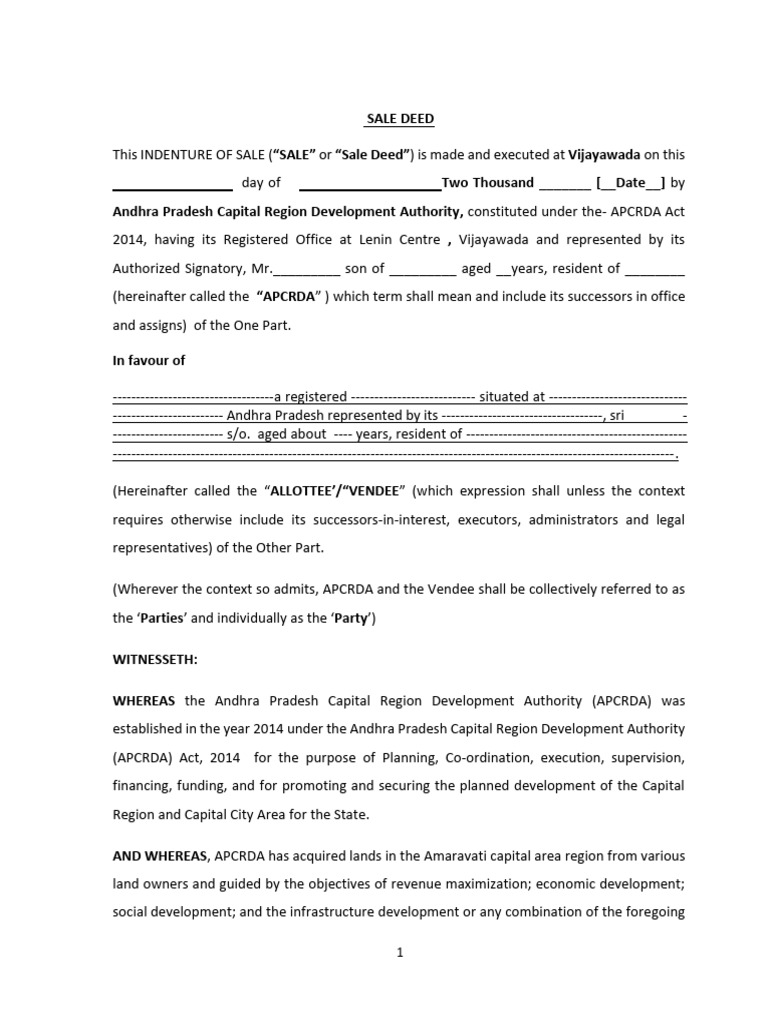 5 Sale Deed | PDF | Deed | Covenant (Law)