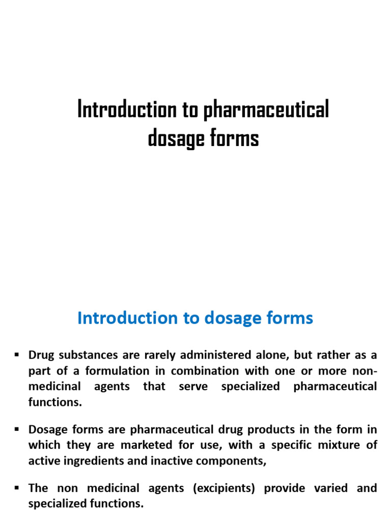 1.1 Introduction To Pharmaceutical Dosage Forms | PDF | Topical Medication | Tablet (Pharmacy)