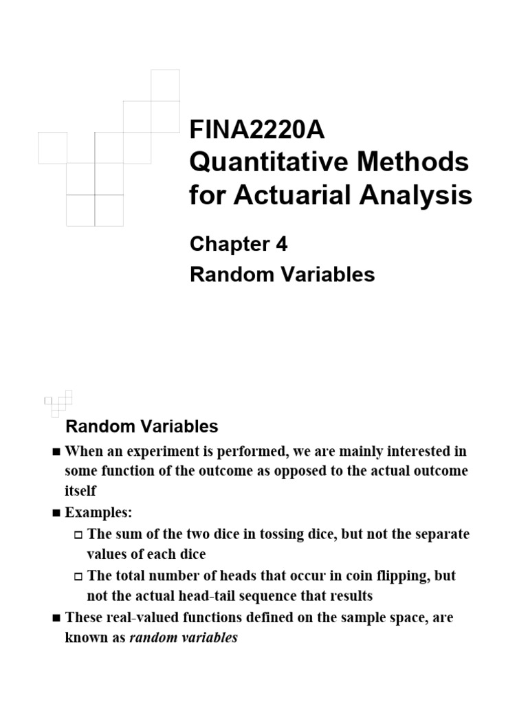 ch4 | PDF | Variance | Probability Distribution