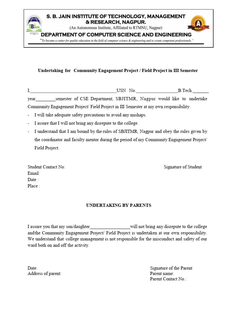Community Engagement Project Undertaking | PDF
