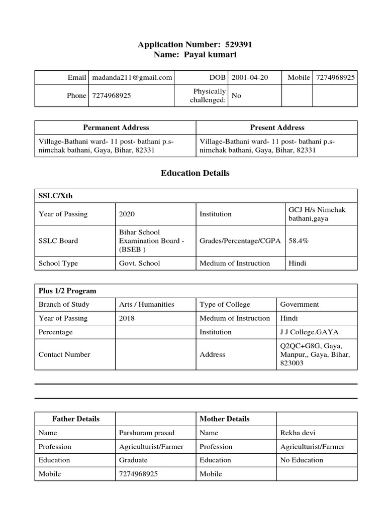 Student Application | PDF