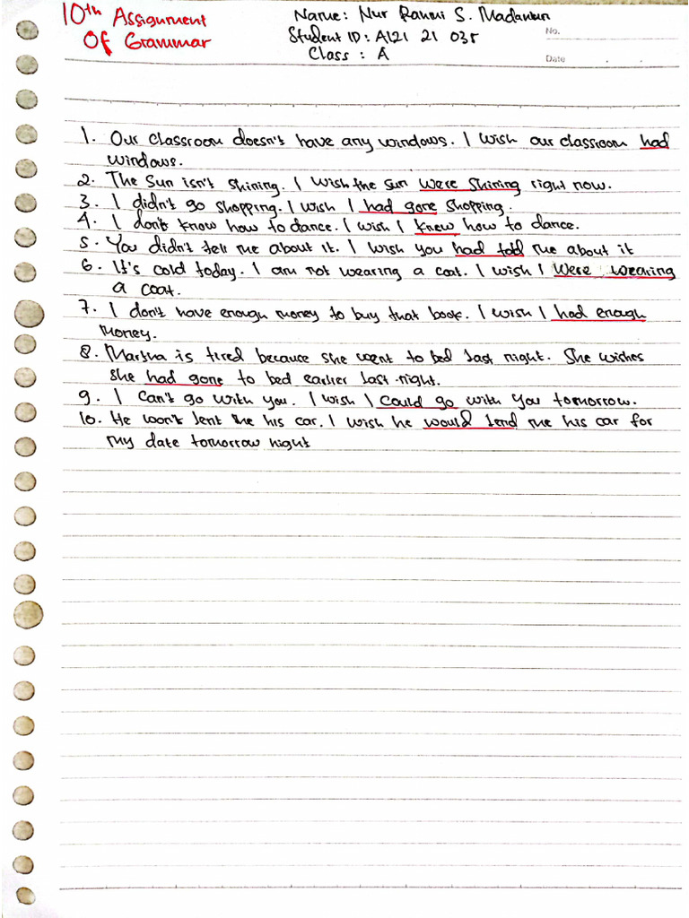 10th Assignment of Grammar | PDF