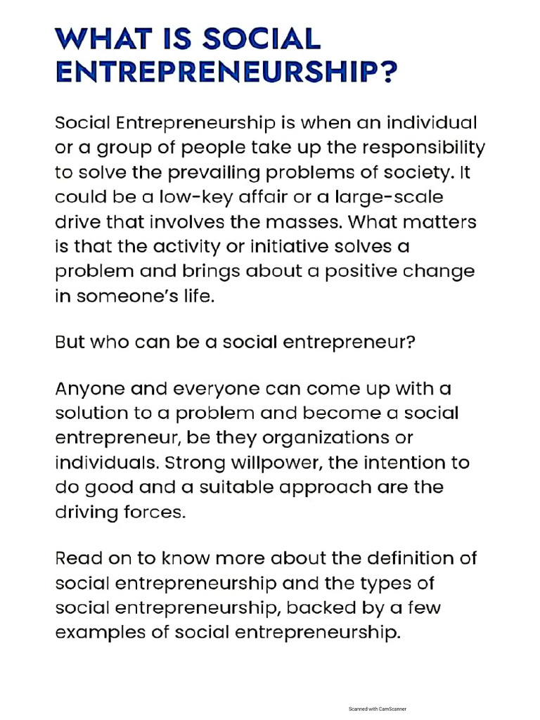 EP7 Social Entrepreneurship | PDF