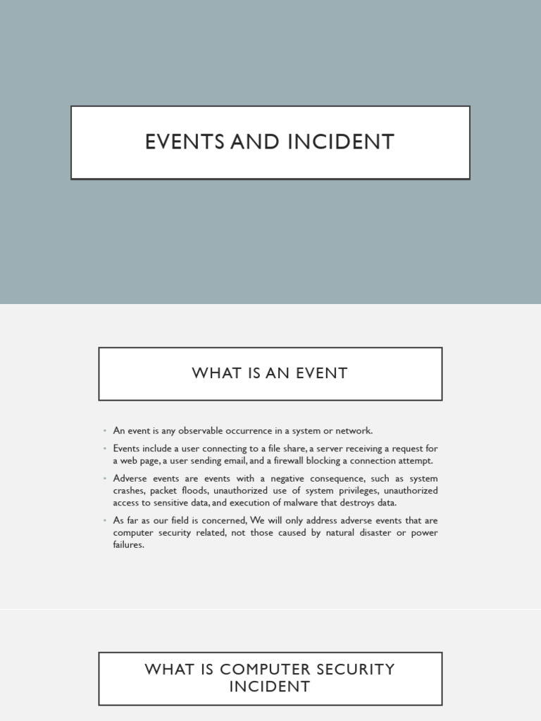 Events and Incident | PDF | Malware | Security
