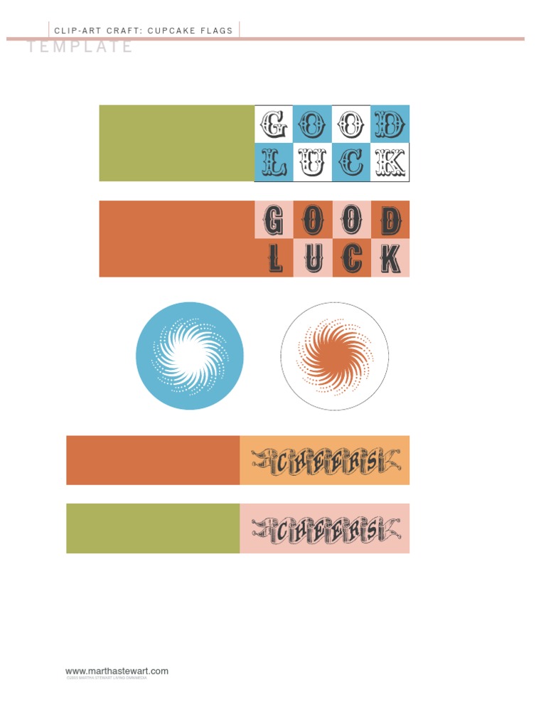 Cupcake Flags Craft Guide | PDF