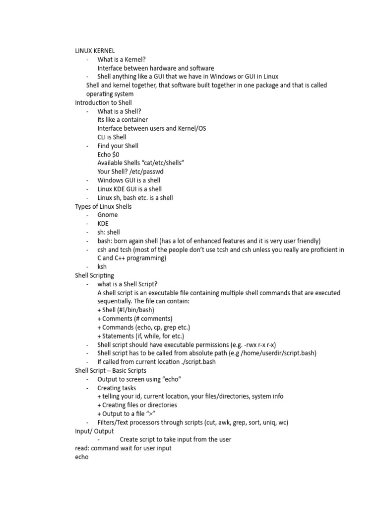 Linux Kernel Pdf Shell Computing Linux 