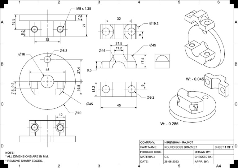 Round Boss Bracket | PDF