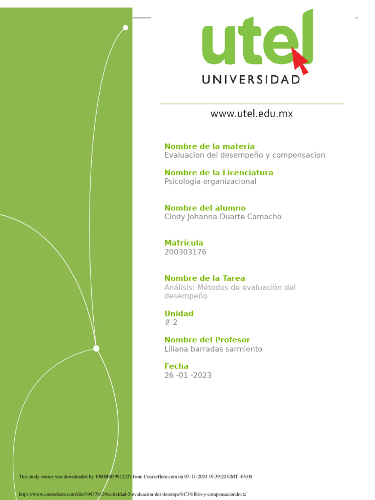 Actividad 2 Evaluacion Del Desempe o y Compensacion | PDF | Evaluación | Business