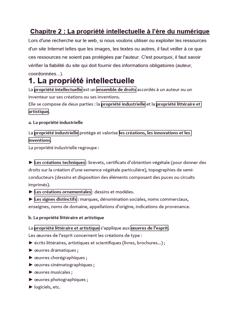 Propriété Intellectuelle Numérique | PDF | Propriété intellectuelle ...