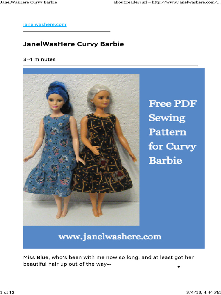 JanelWasHere Curvy Barbie Instructions | PDF | Seam (Sewing) | Human ...