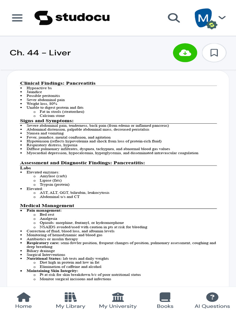 Ch. 44 - Liver - Ch. 44 Biliary Disorders Gallbl | PDF | Pancreas ...