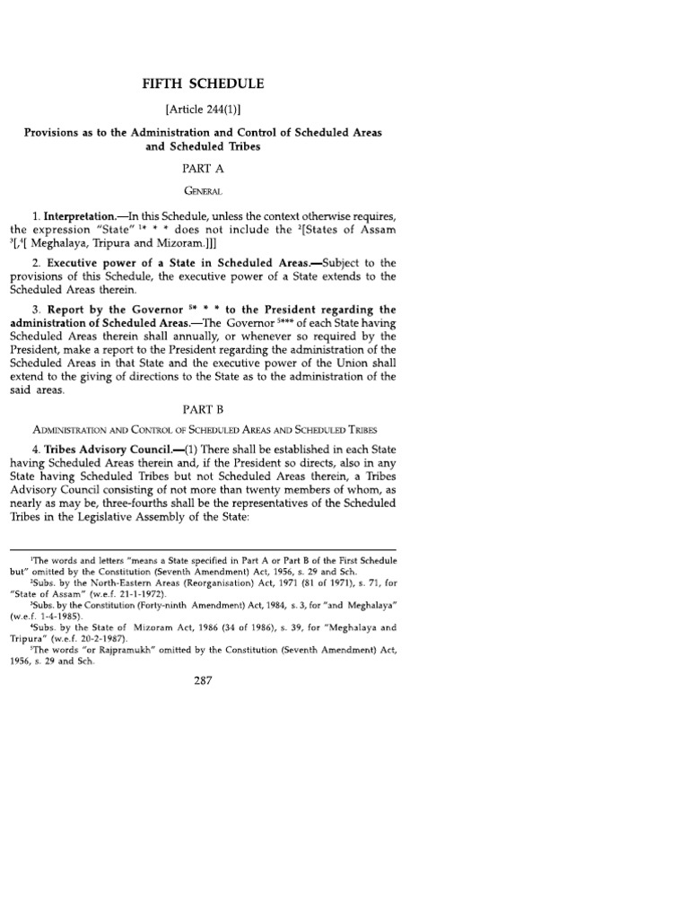 5th Schedule COI | PDF