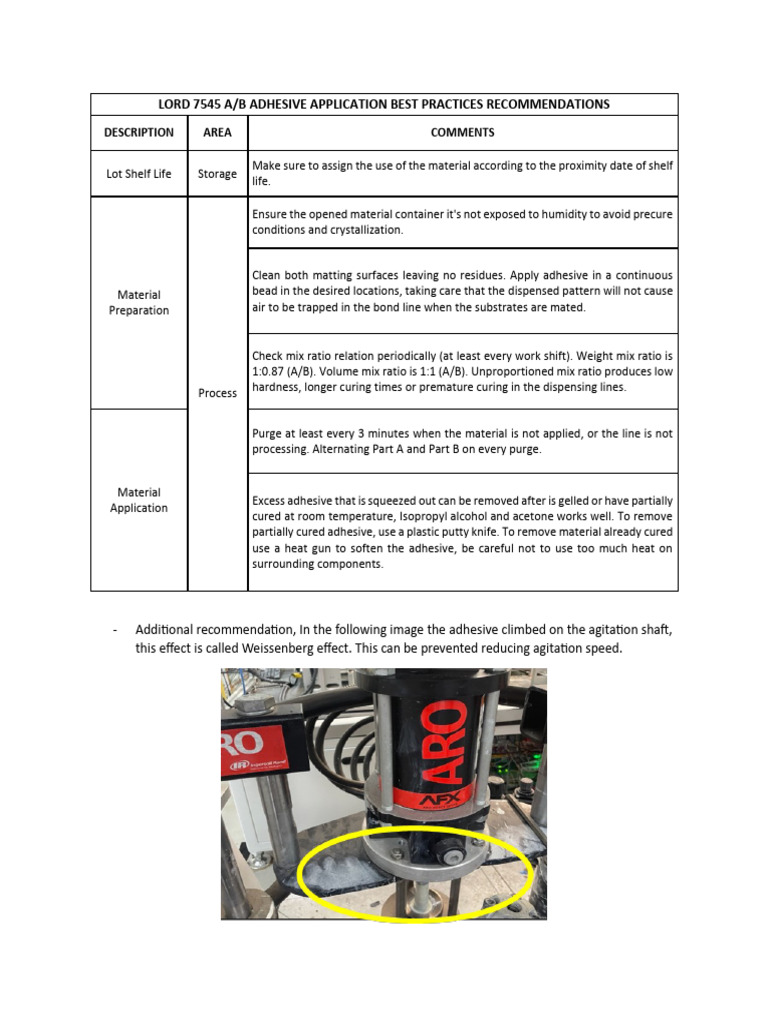 LORD 7545 A/B Adhesive Application Guide | PDF | Adhesive | Pump