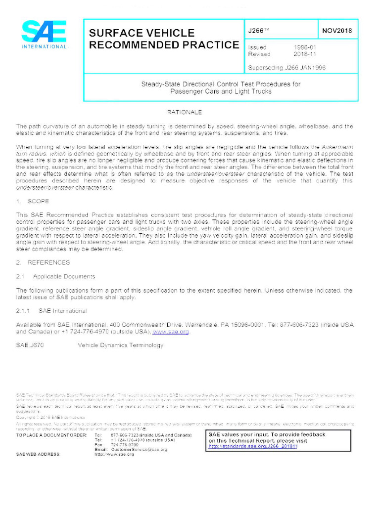 Sae J266 2018 | PDF