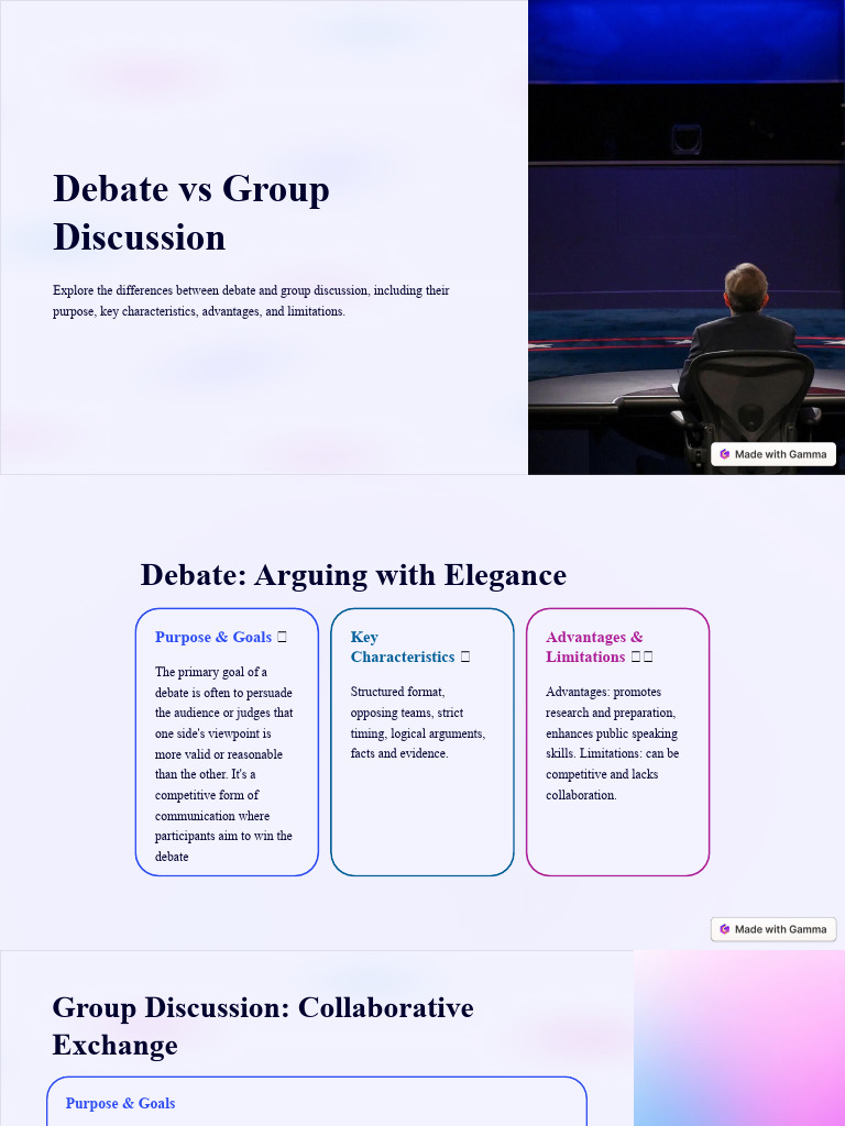 Debate Vs Group Discussion | PDF | Creativity | Critical Thinking