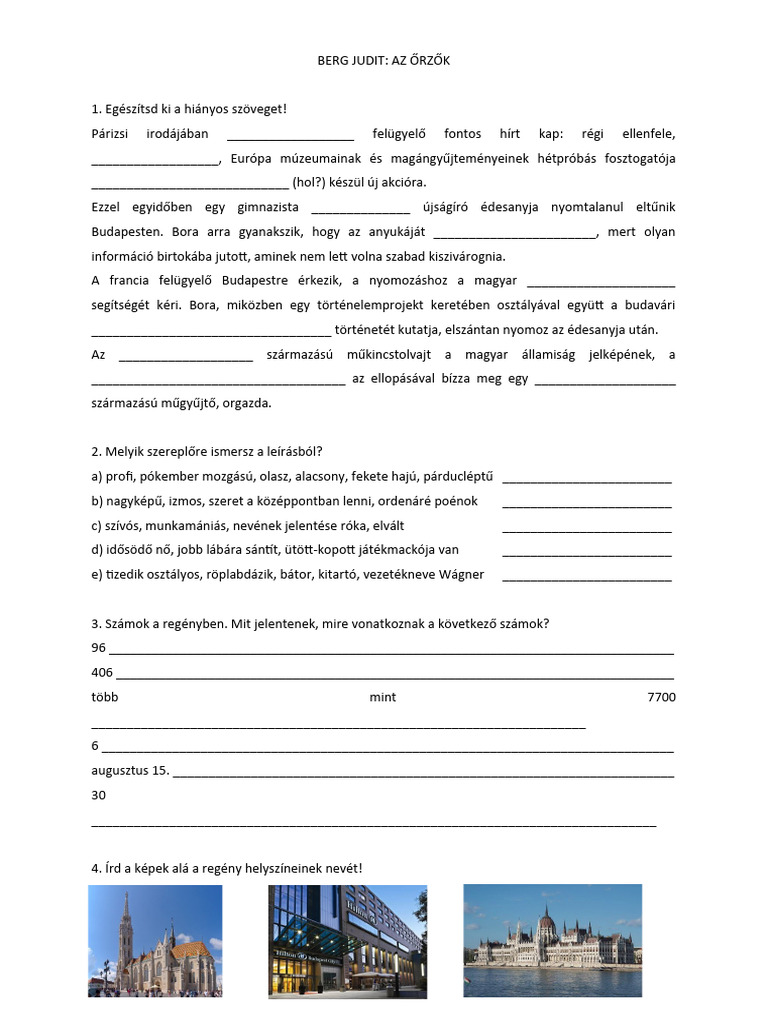 Berg Judit Az Őrzők | PDF