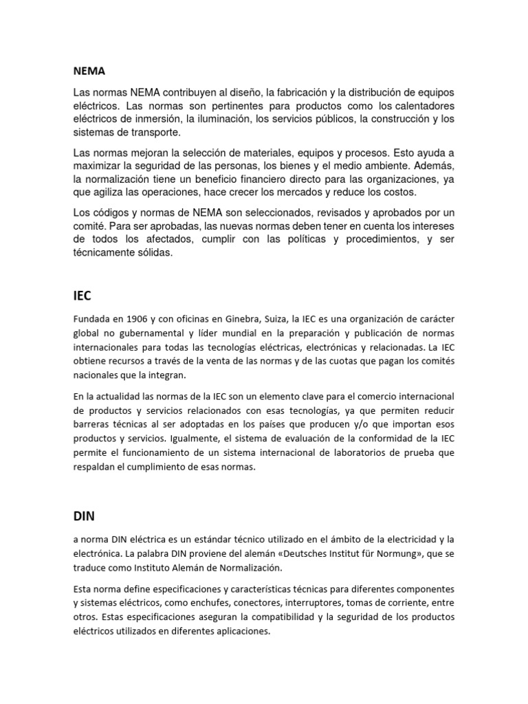 Nema | PDF | Ingenieria Eléctrica | Calidad (comercial)