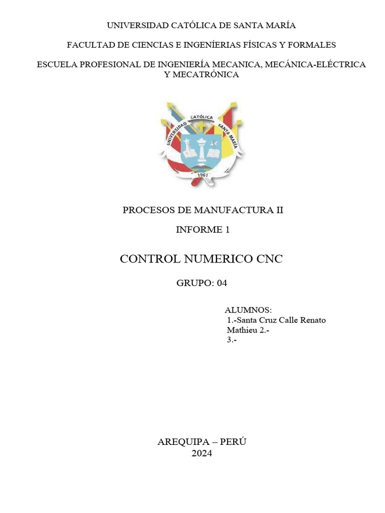 Informe de CNC) | PDF | Control numerico | Ingeniería
