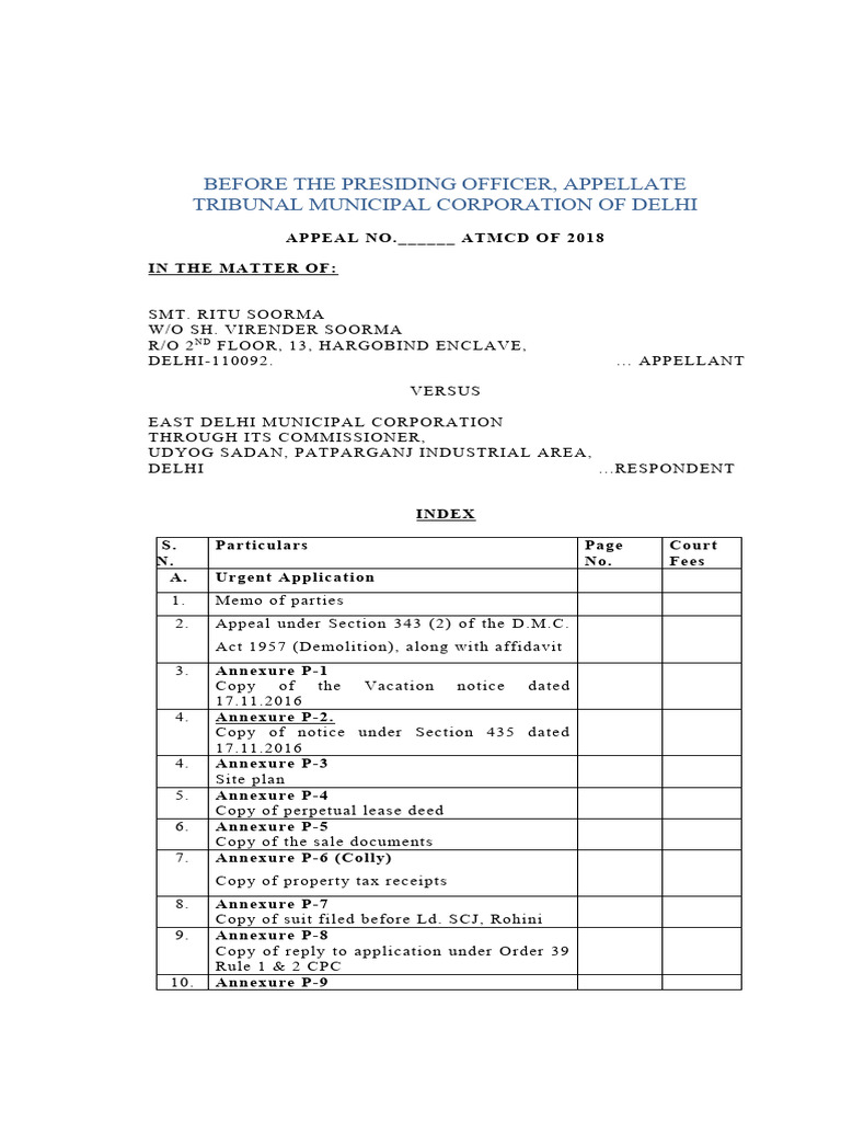 Appeal ATMCD | PDF | Affidavit | Appeal