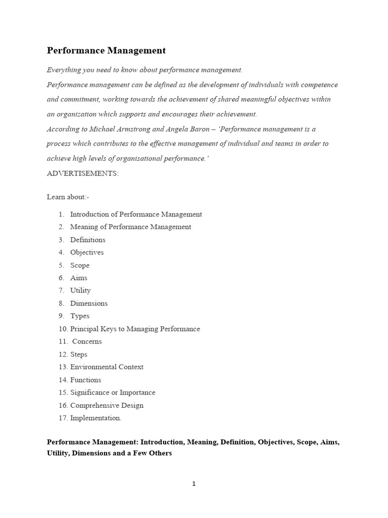 Performance Management | PDF | Performance Appraisal | Goal