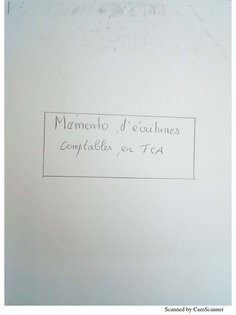 Écritures Comptables TCA | PDF