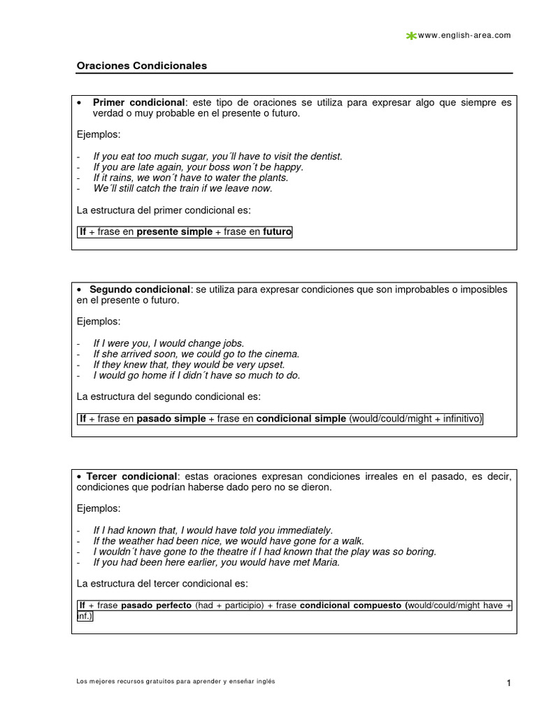 Oraciones Condicionales Autor English-Area | PDF | Business