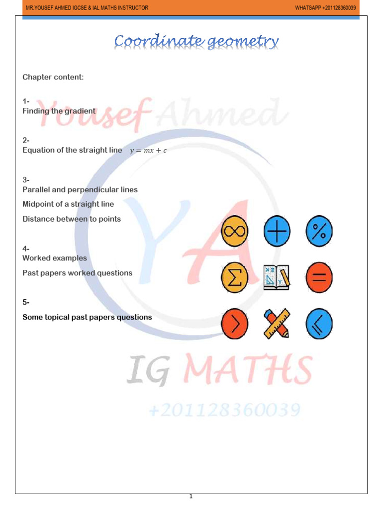 Coordinate Geometry As Pure Maths 1 Download Free Pdf Line