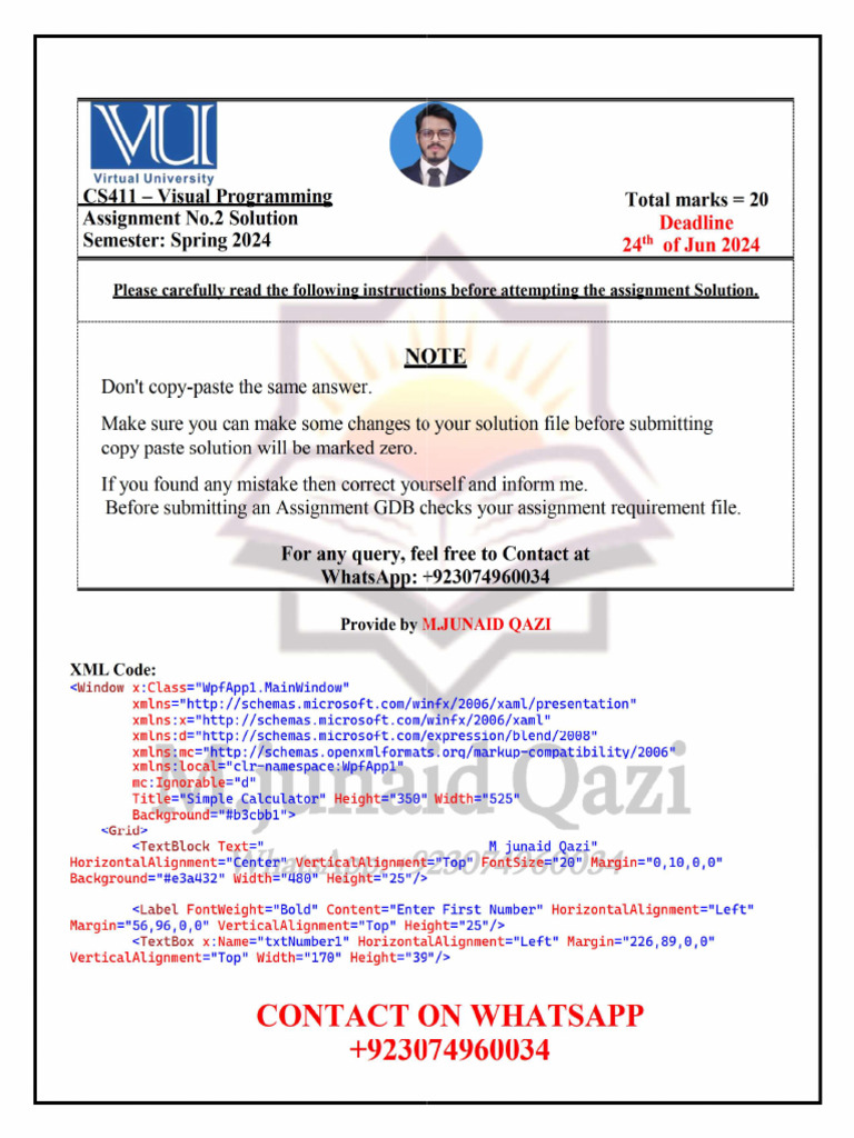 CS411-Assignment 2 Solution Spring 2024 by M.junaid Qazi | PDF