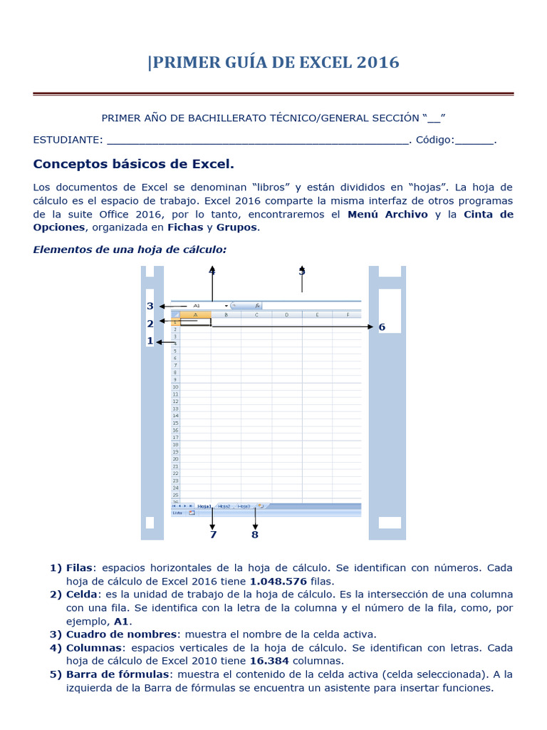 Guía de Excel para Primeros Años 2022 | PDF | Hoja de cálculo ...