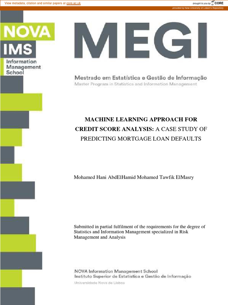 Machine Learning Approach For Credit Score Analysis: A Case Study of ...