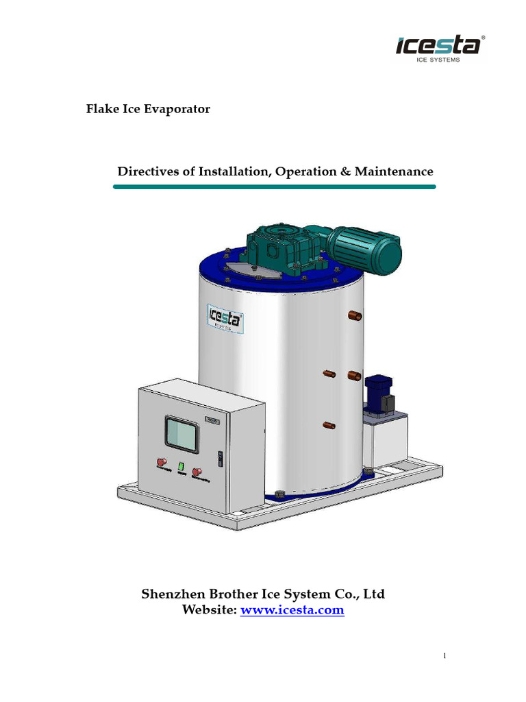 Flake Ice Evaporator Instruction | PDF | Power Supply | Electrical Wiring