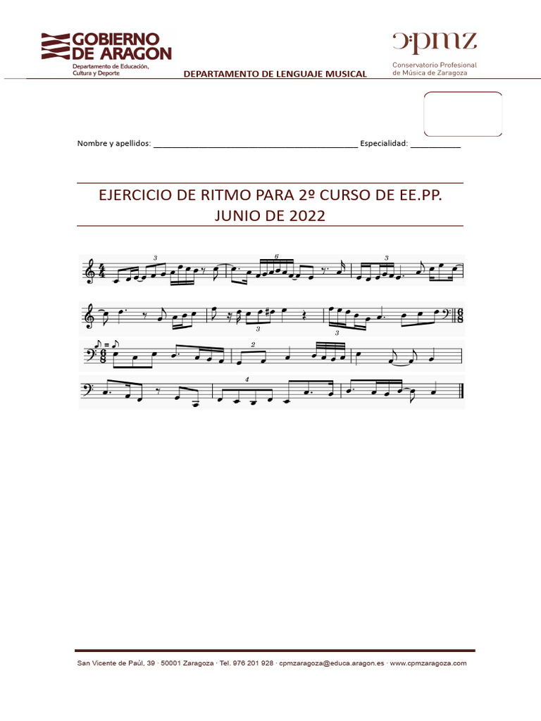 Acceso a 2º EE.pp. Ritmo | PDF