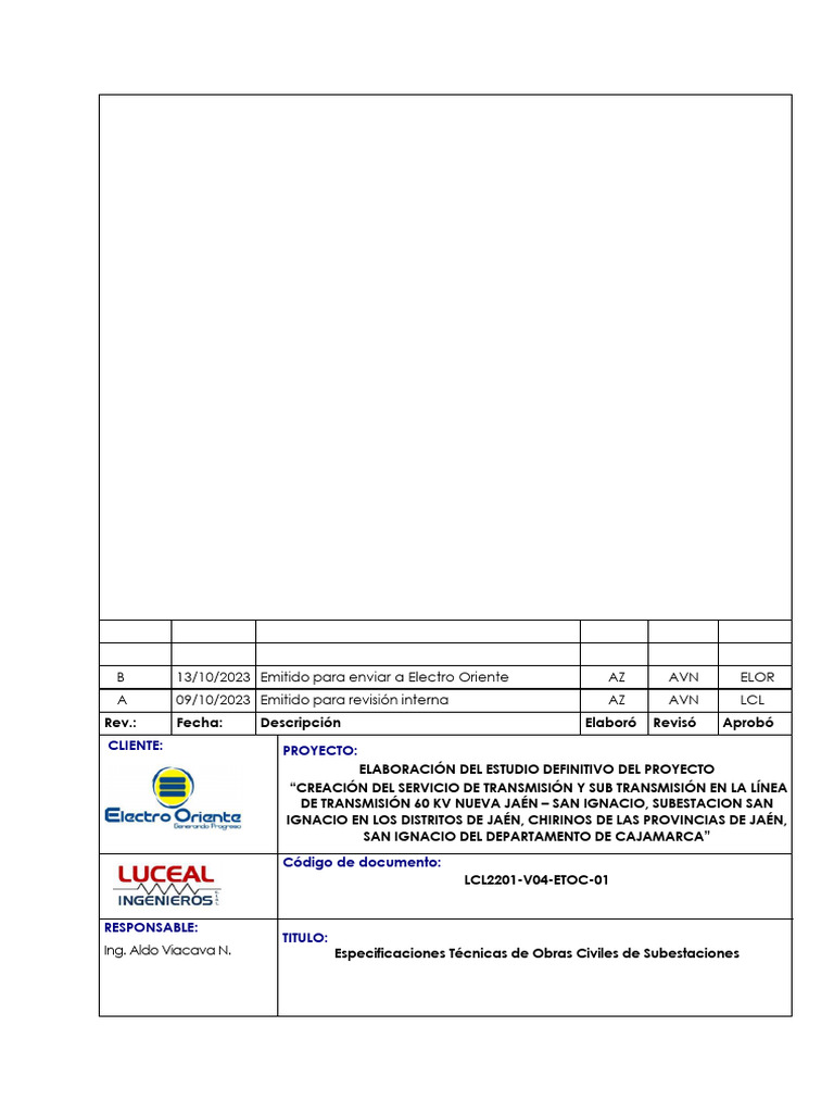 Lcl2201-V04-Etoc-01 Et Obras Civiles Se | PDF | Contratista general | Presupuesto