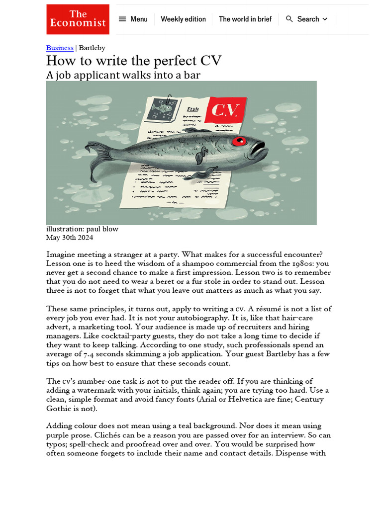 How To Write The Perfect CV | PDF | Résumé