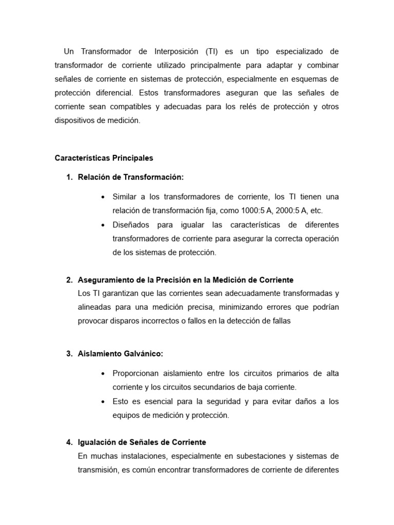 TRANSFORMADORES DE INTERPOSICIÓN | PDF | Transformador | Relé
