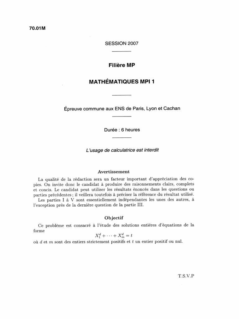 MP Math Mpi1 | PDF