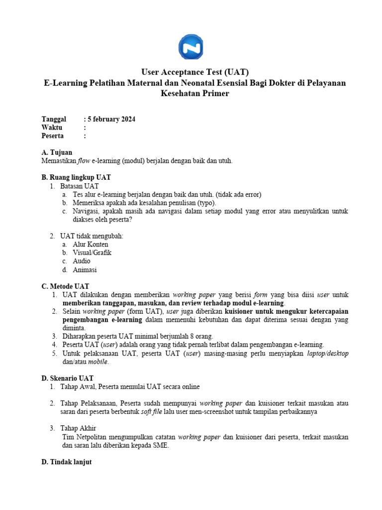 Form UAT ELearning USAID DR - Athy | PDF | Sains & Matematika