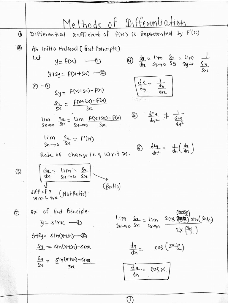 Differentiation | PDF