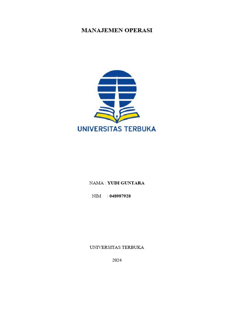 TUGAS 3 Manajemen Operasi | PDF