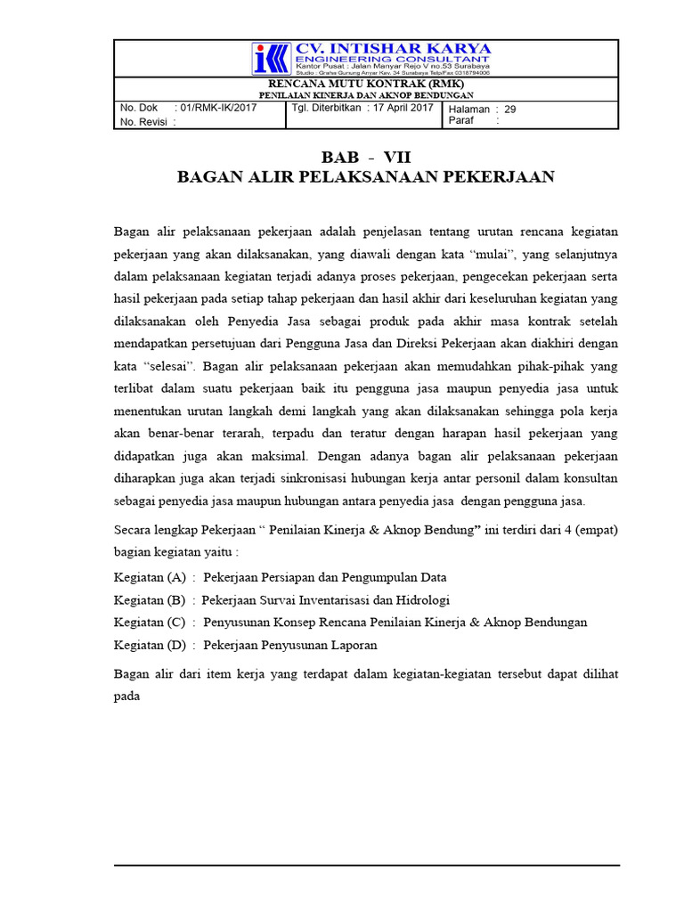 Bagan Alir Penilaian Kinerja Bendungan | PDF